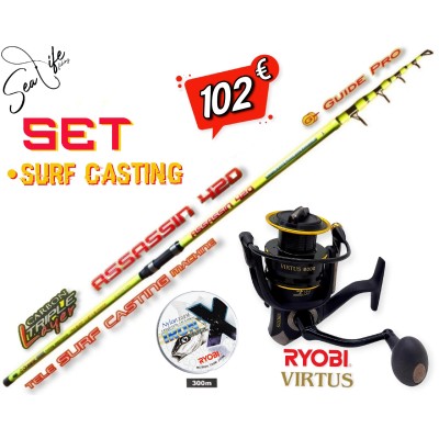 Σετ Ψαρέματος Surf Casting Καλάμι Oceanic Assasin 4.20m και Μηχανισμός ...